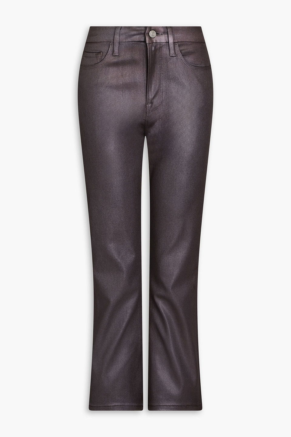 FRAME Le Crop Mini Boot Coated Metallic Jeans | endource