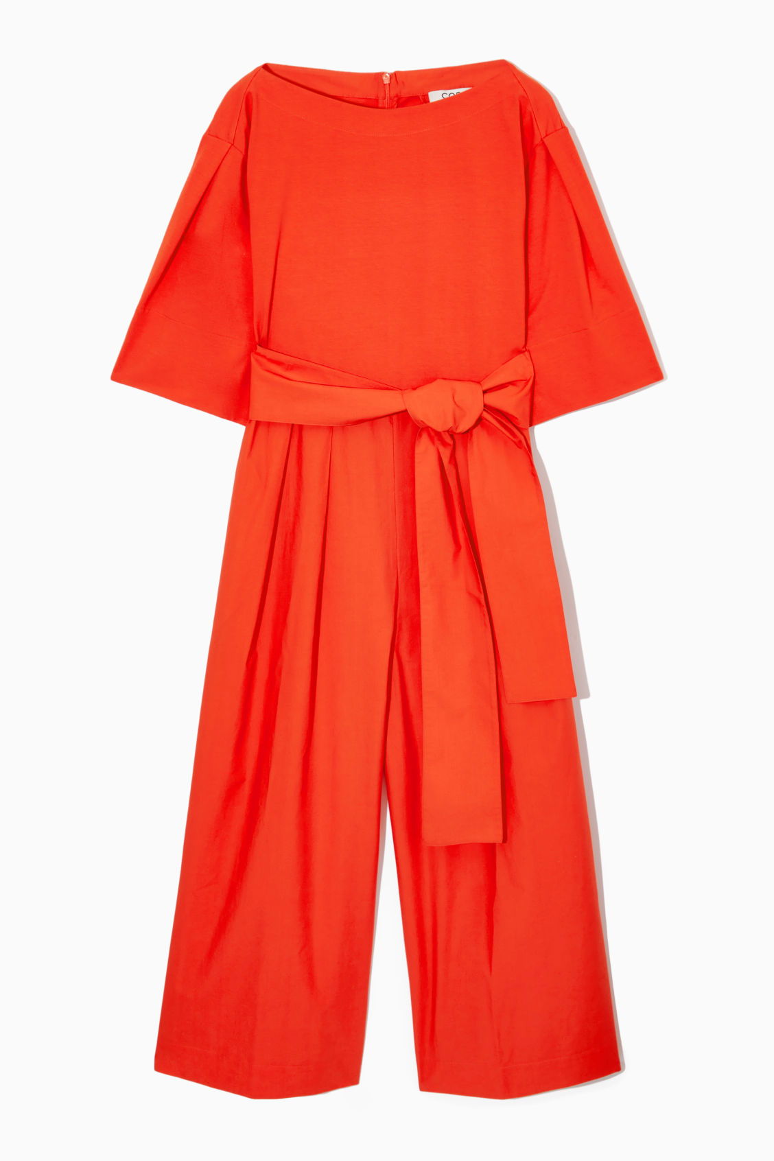 COS Belted Wide-Leg Jumpsuit in BRIGHT ORANGE | endource