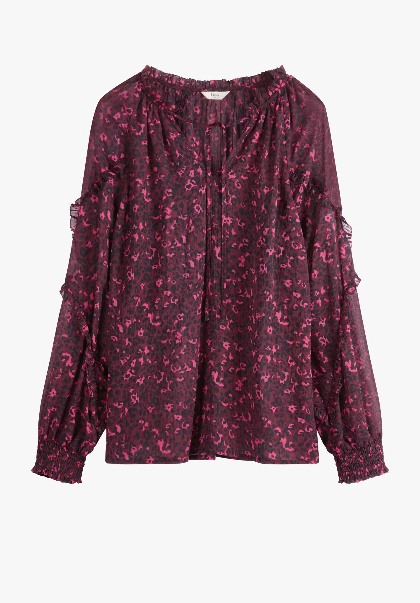 HUSH Tabitha Blouse in Animal Star Red | Endource