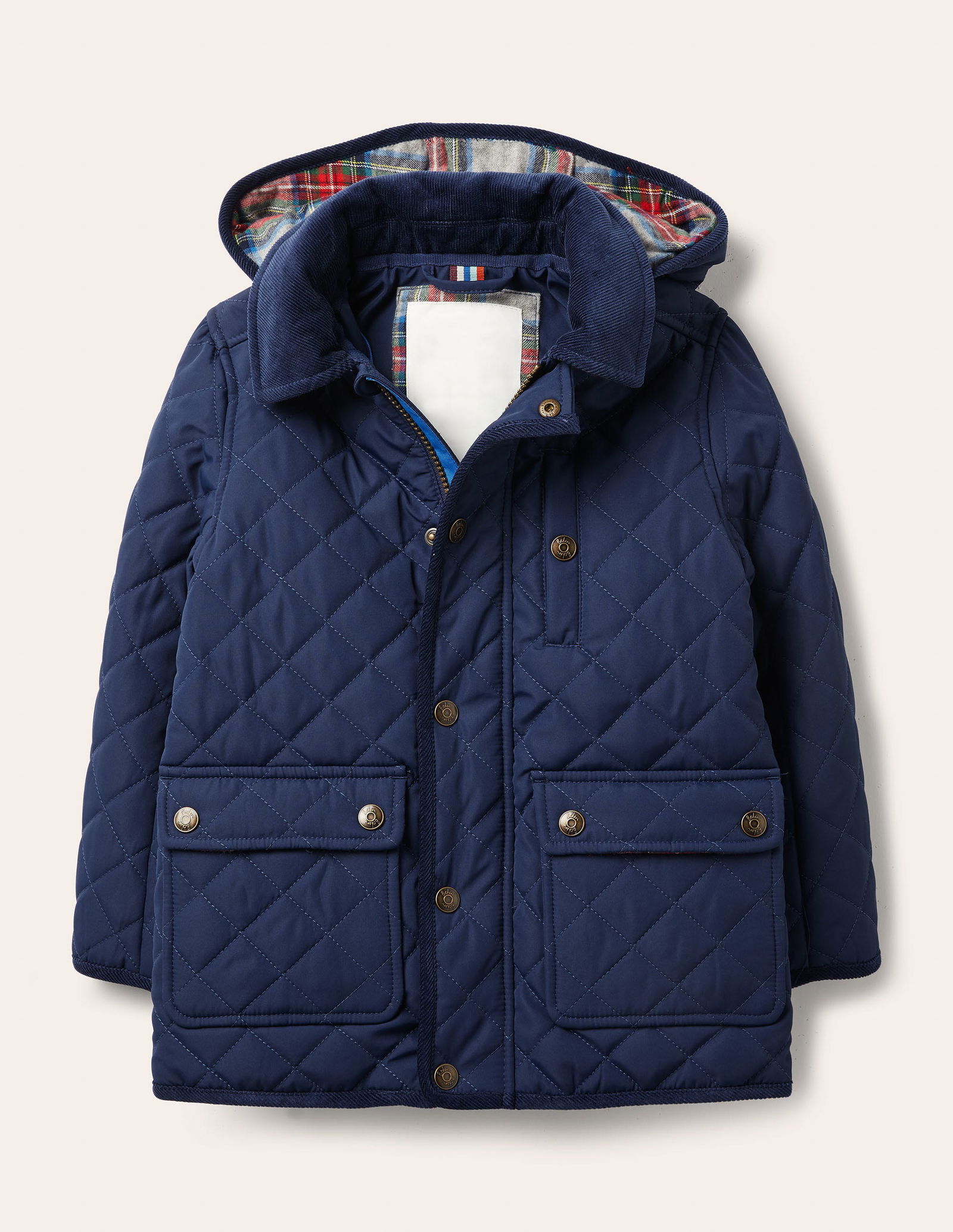 BODEN Cosy Heritage Quilted Jacket in College Navy | endource
