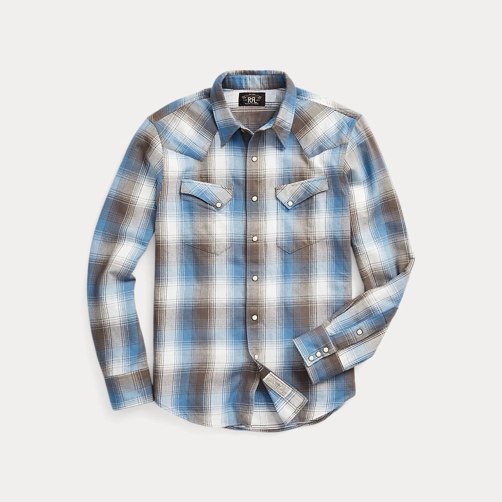 RALPH LAUREN RRL Plaid Twill Western Shirt in Multi | endource