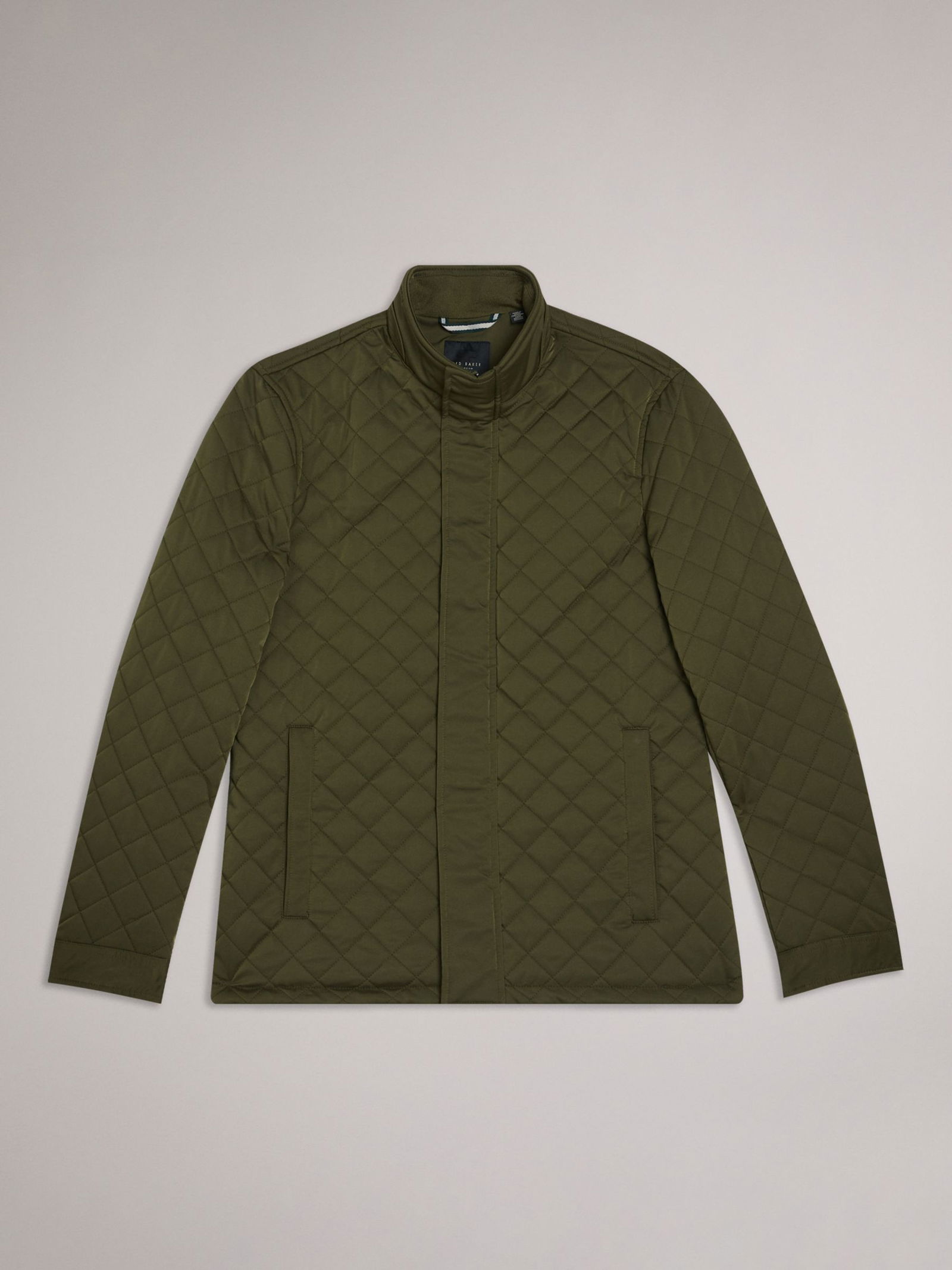 TED BAKER Finnich Diamond Quilt Funnel Jacket in Navy | endource