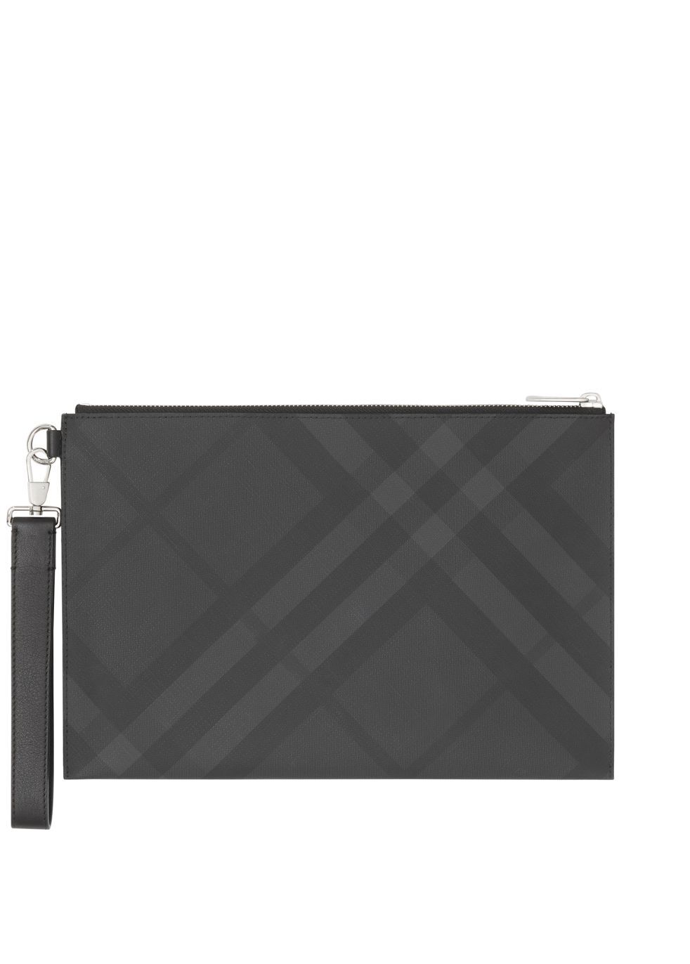 BURBERRY London Check And Leather Zip Pouch | endource