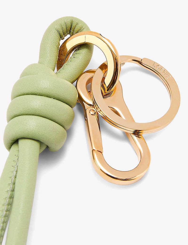 LOEWE Knot Leather Bag Charm in LIMEGREEN | endource