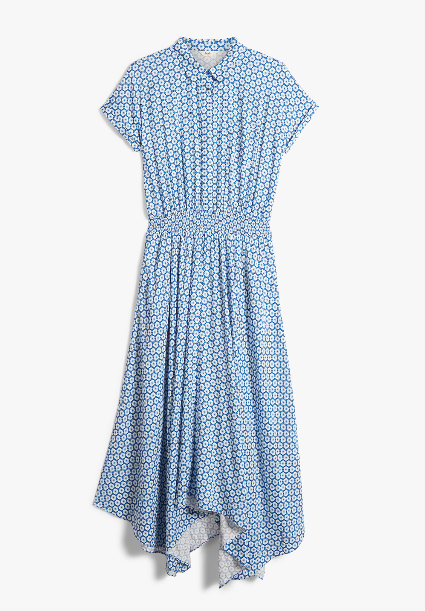 HUSH Kensington Shirt Dress in Star Geo Blue | endource