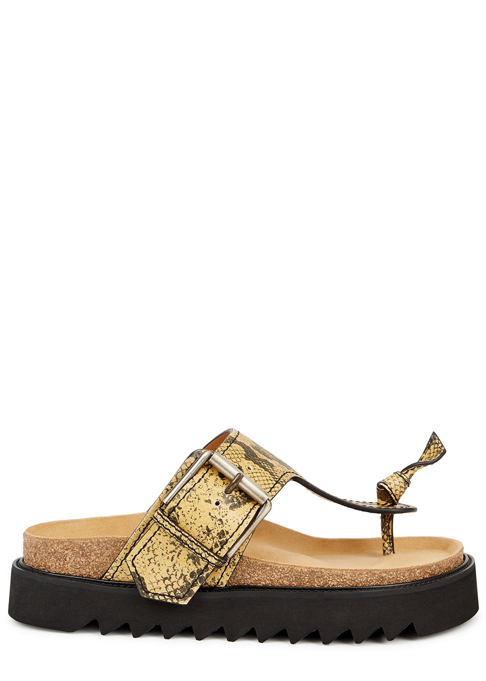 ACNE STUDIOS Beline Python-Effect Leather Thong Sandals | endource