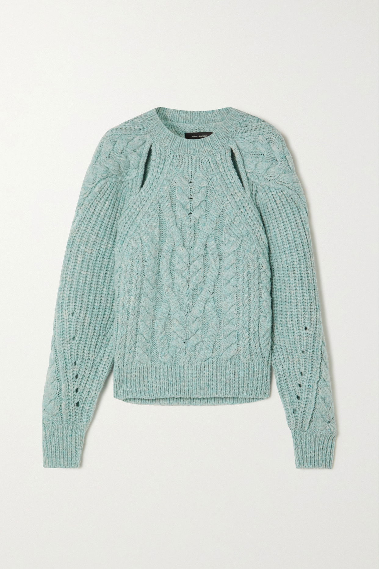 ISABEL MARANT Paloma Cutout Cable-Knit Wool-Blend Sweater | endource