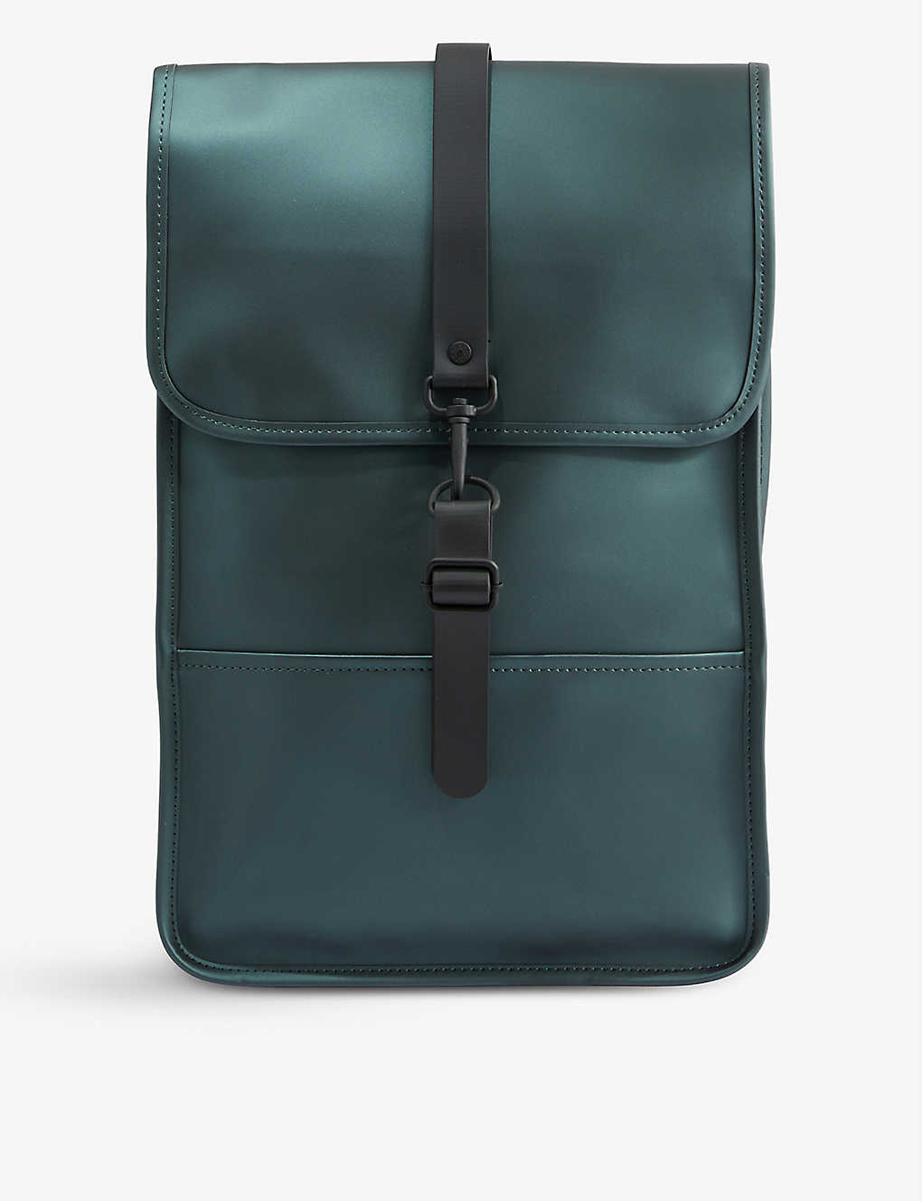 RAINS Flap-Front Adjustable-Strap Shell Backpack in SILVER | Endource