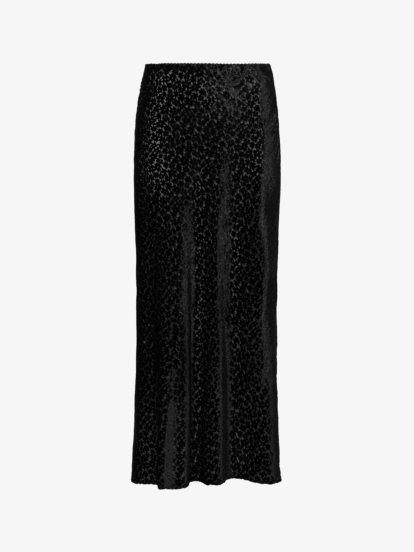 REFORMATION Layla Floral-Pattern Woven-Blend Midi Skirt in Black ...