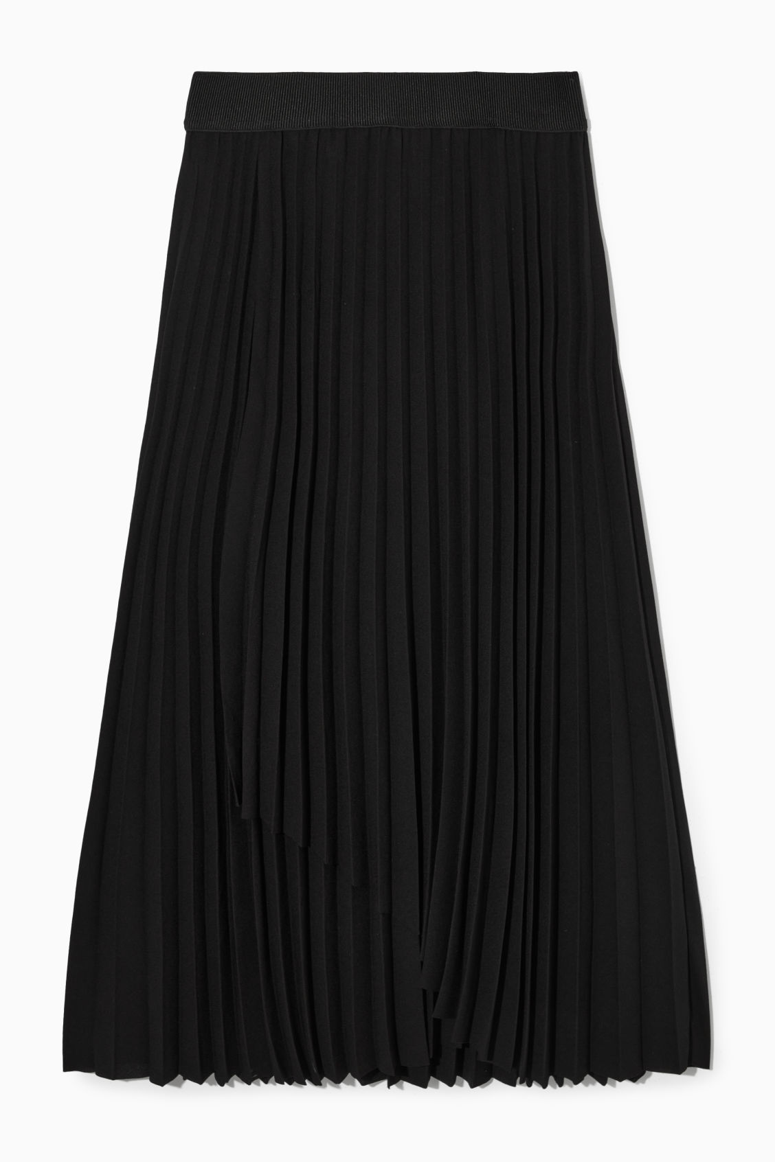 COS Pleated Maxi Skirt in BLACK | endource