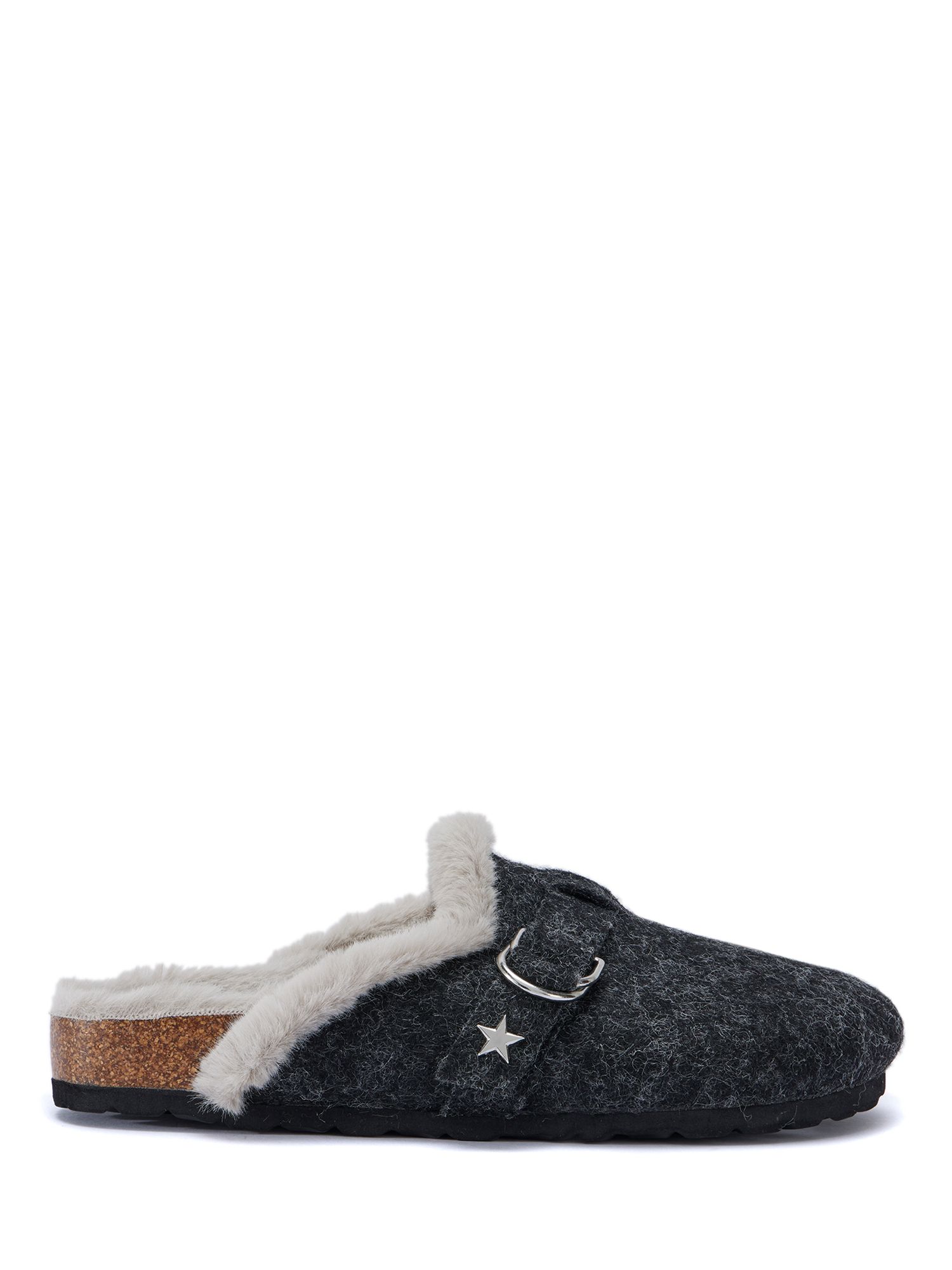 MINT VELVET Felt Clog Slippers in Light Grey | endource