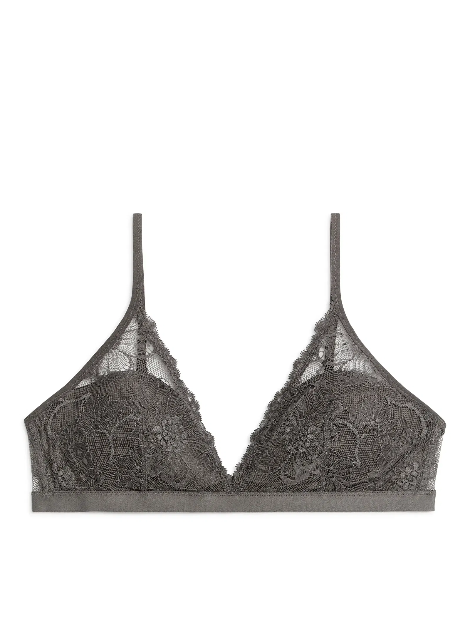 ARKET Padded Lace Bra in Grey | endource