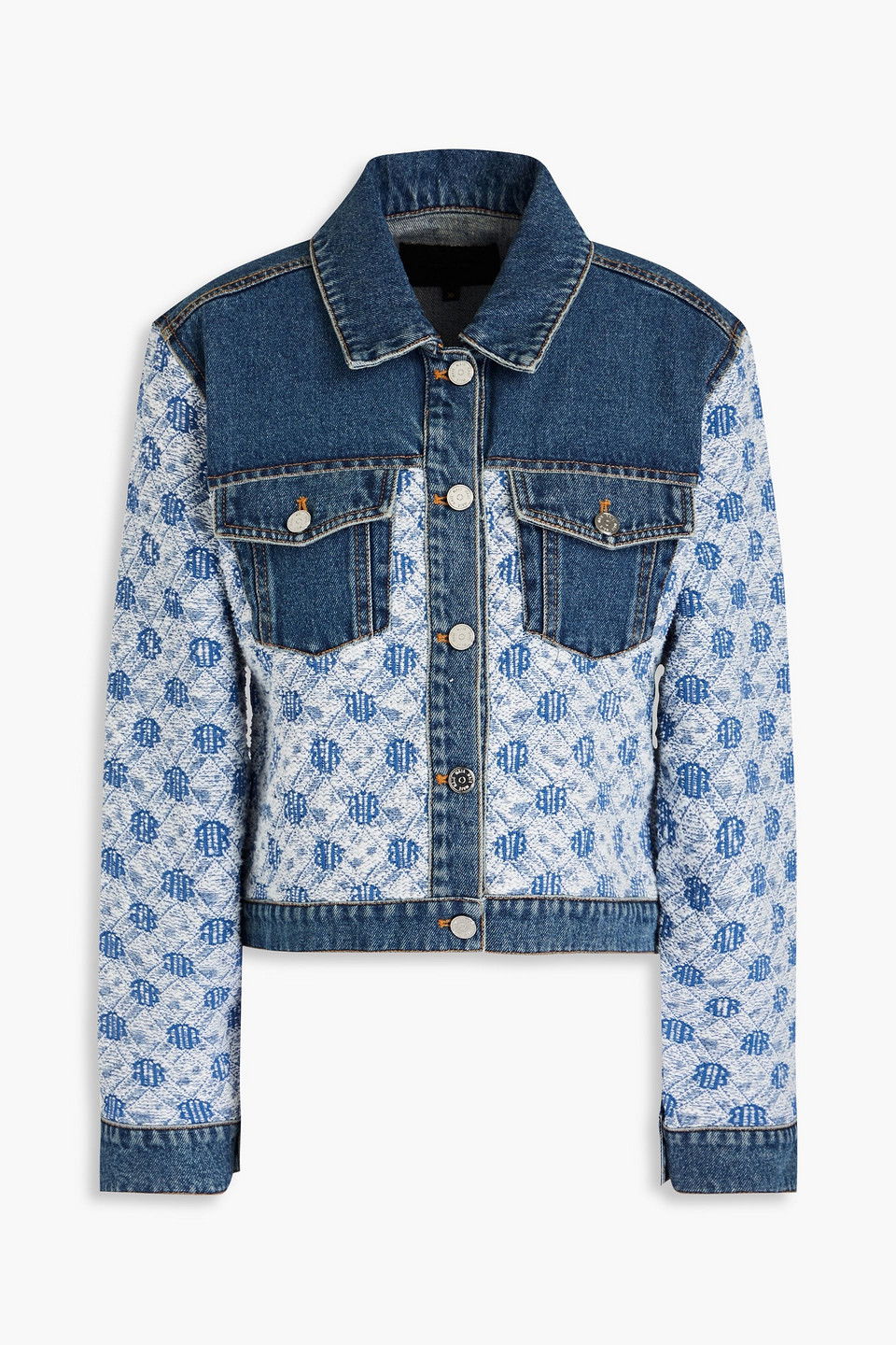MAJE Denim And Bouclé-Tweed Jacket in Blue | Endource
