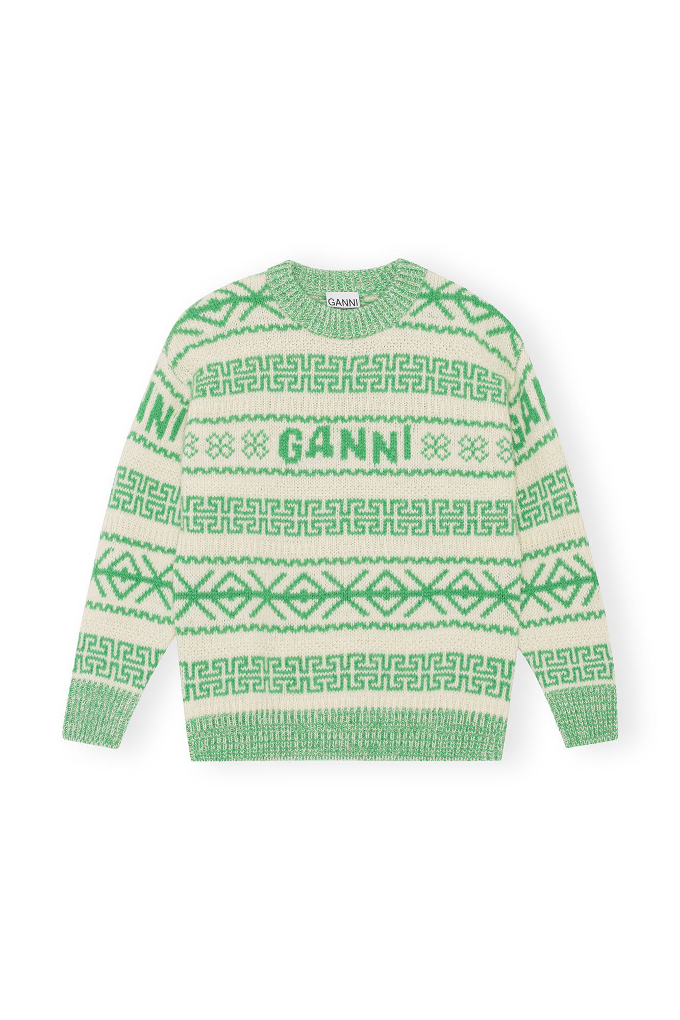 GANNI Wool Pullover in Egret | endource