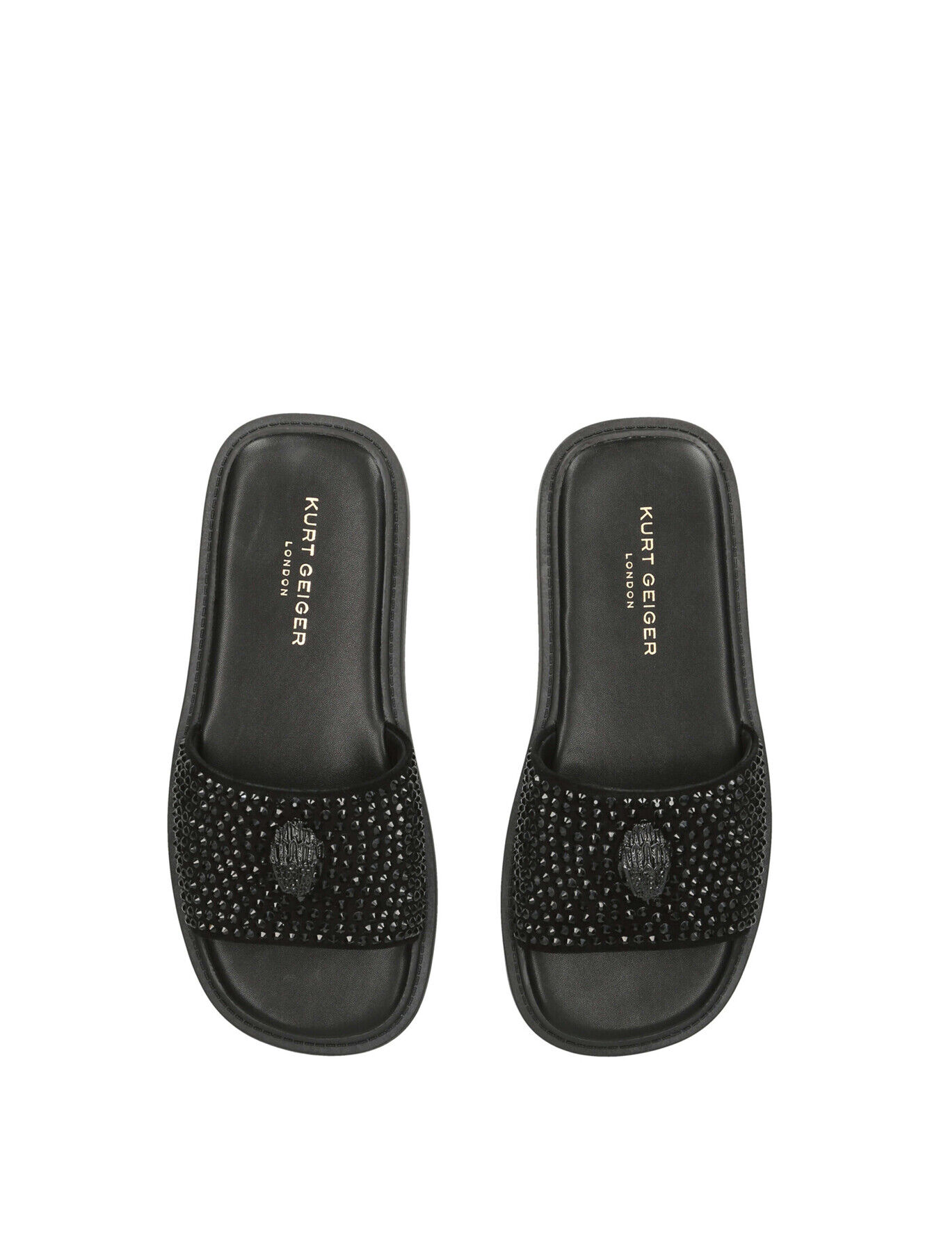 KURT GEIGER LONDON Oscar Gem Sliders in Black | endource