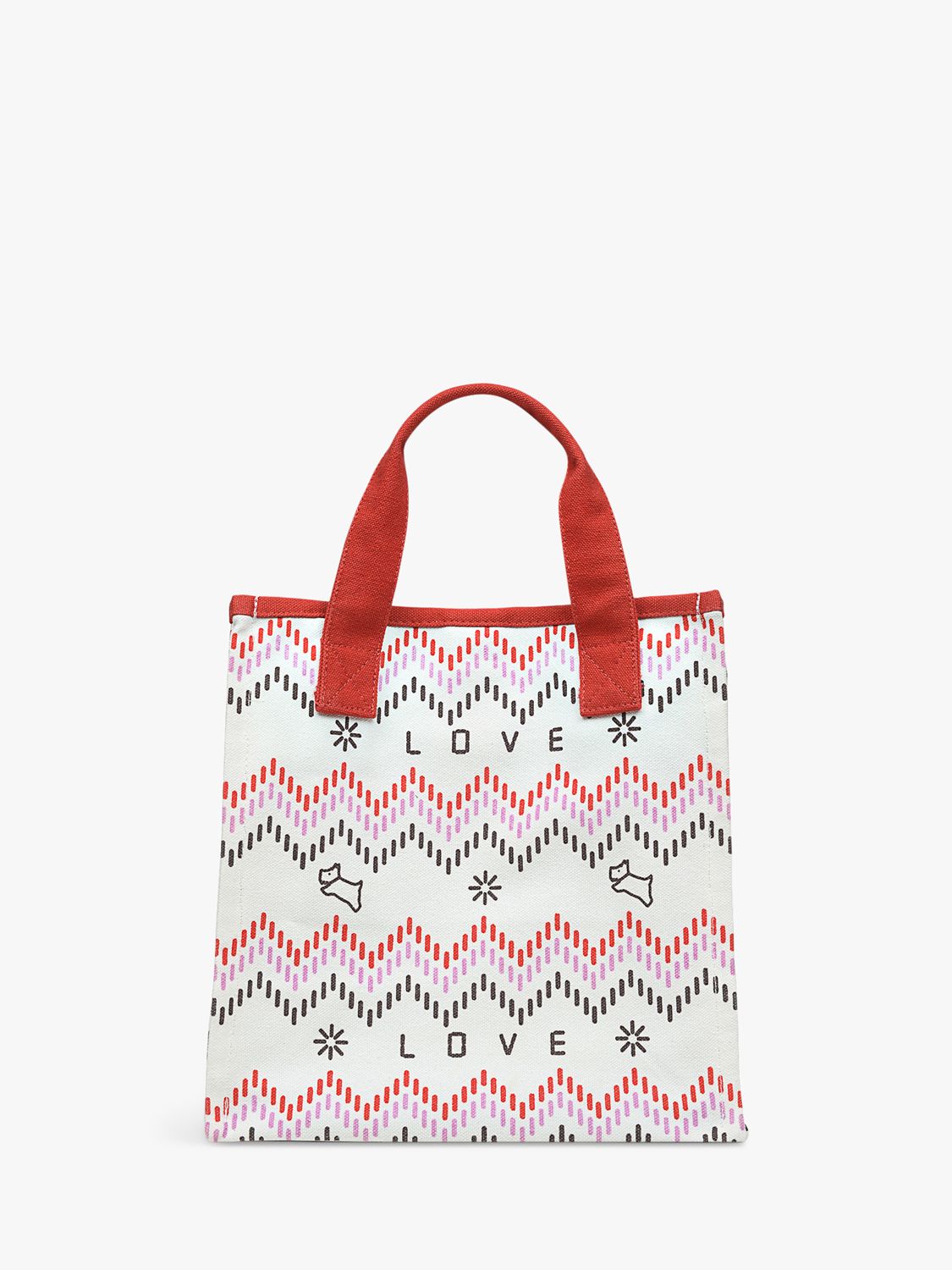 RADLEY Fair Isle Print Small Open Top Grab Bag in Chalk/Multi | endource
