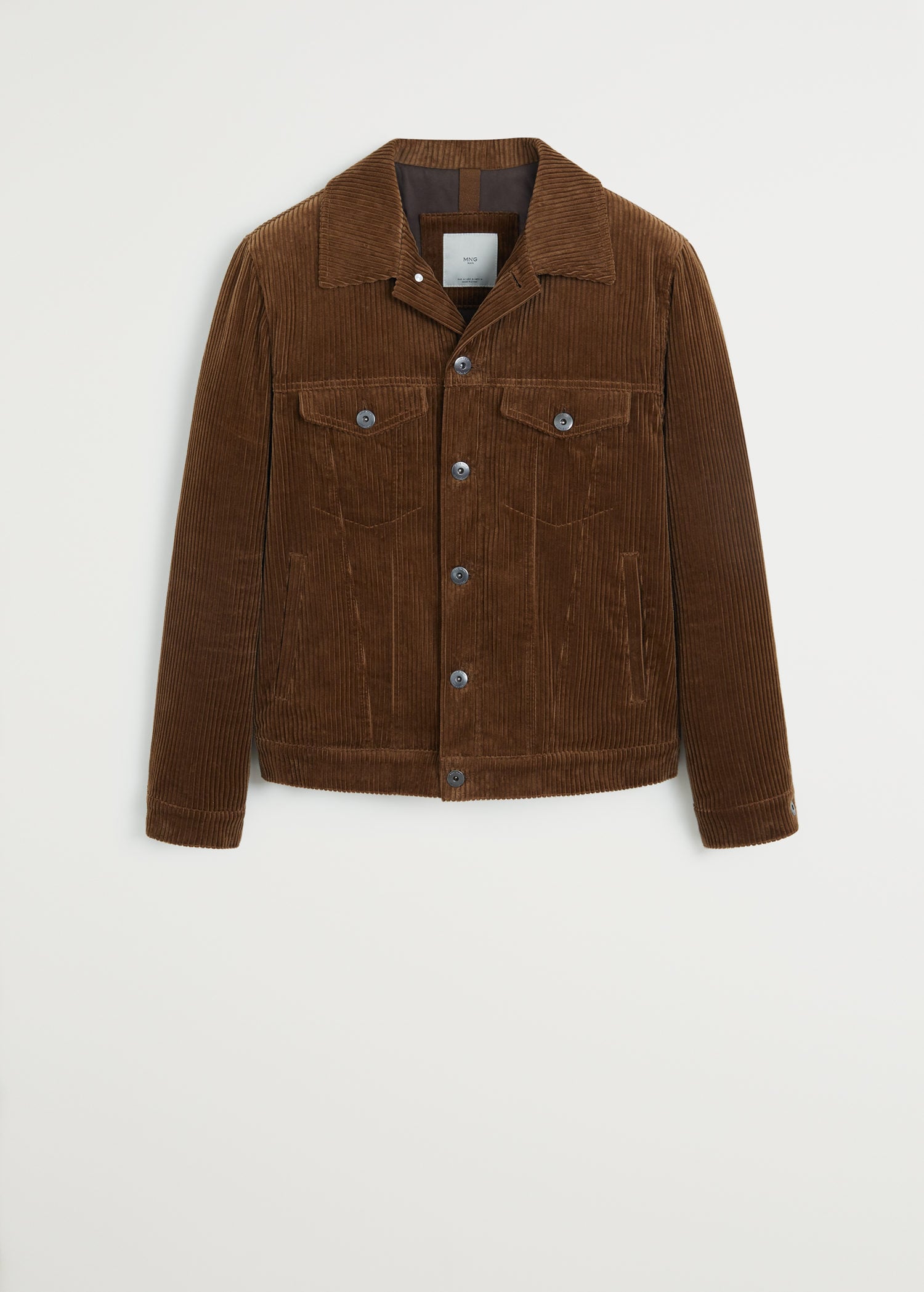 MANGO Corduroy Cotton Jacket in Cognac | endource