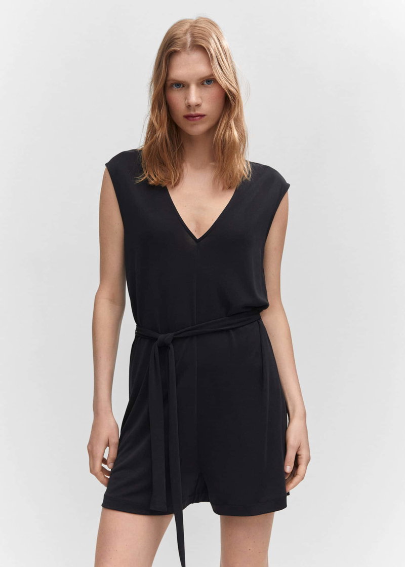 MANGO Modal Tie Jumpsuit | Endource