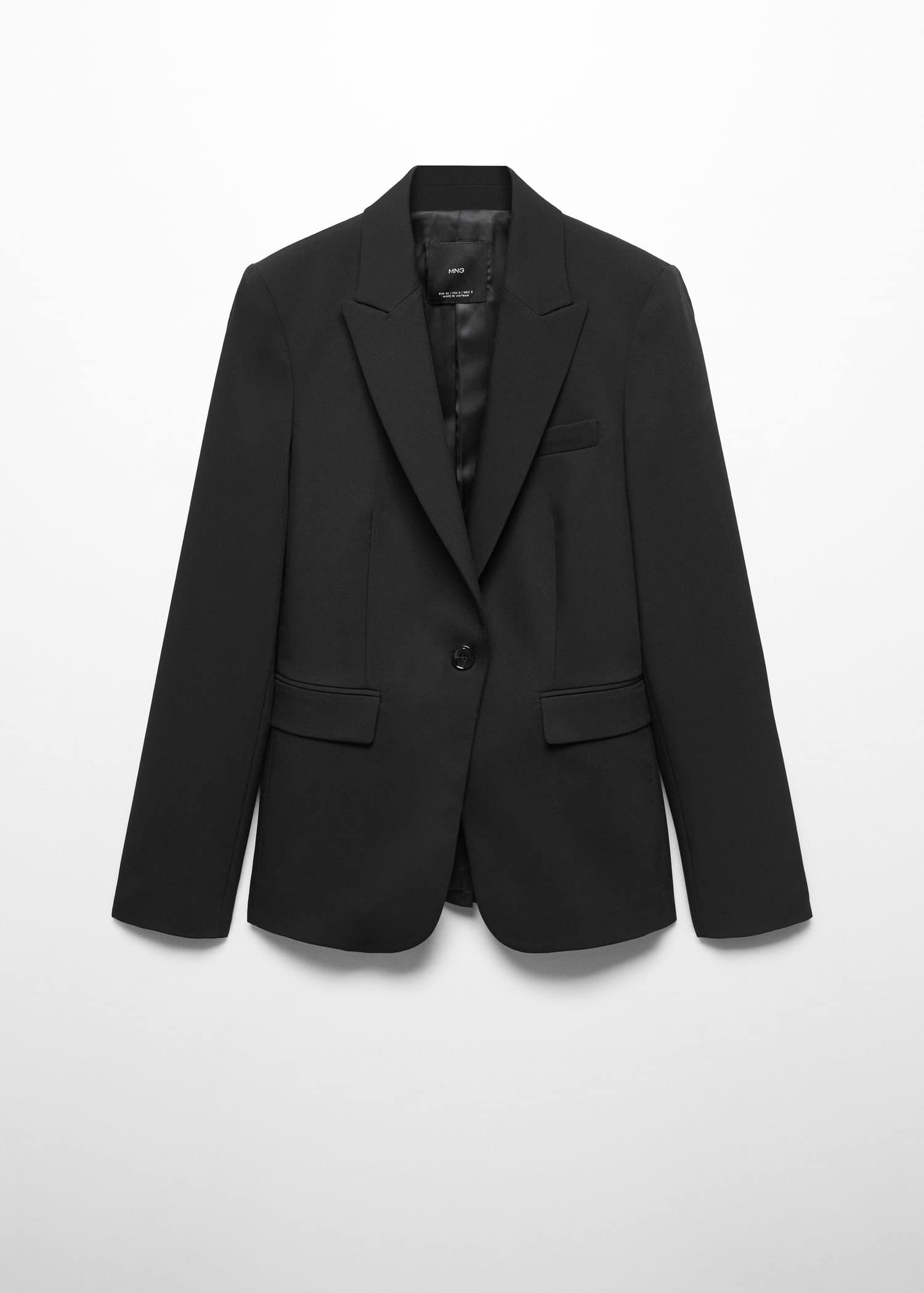 MANGO Fitted Suit Jacket in Black | endource
