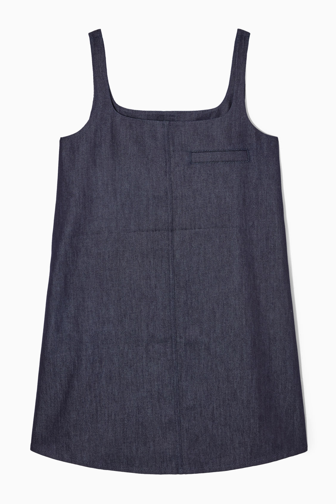 COS Square-Neck Denim Mini Dress in DARK BLUE | endource