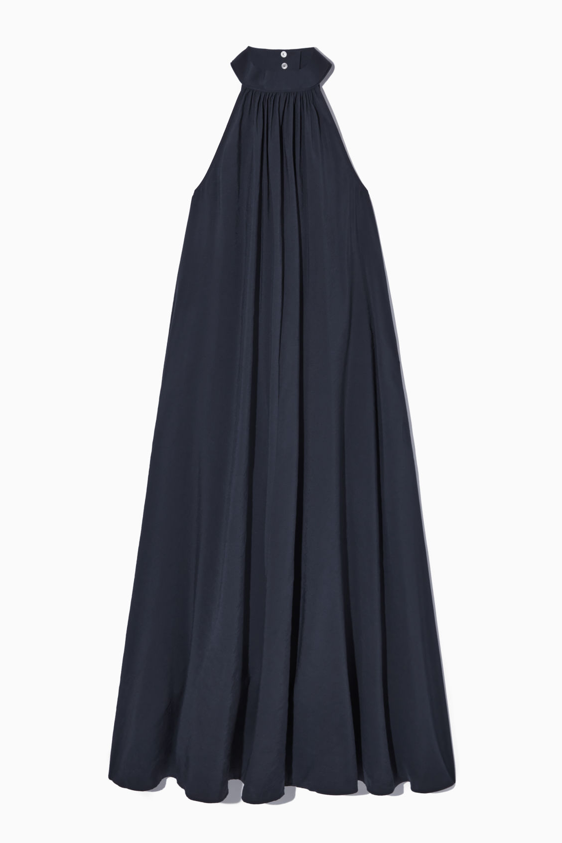COS Halterneck Maxi Dress in NAVY | endource