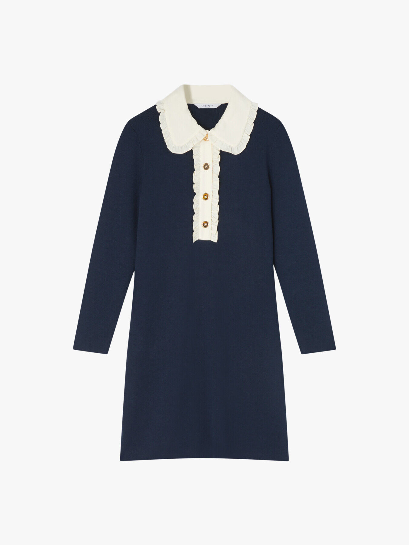 L.K. BENNETT Paris Knit And Silk Dress in Blue | Endource