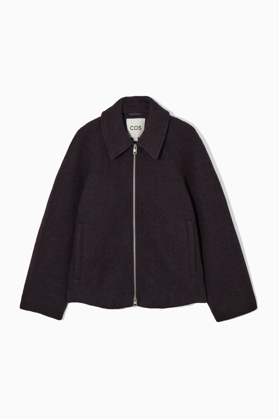 COS Oversized Boiled-Wool Jacket in NAVY / CHECKED | endource