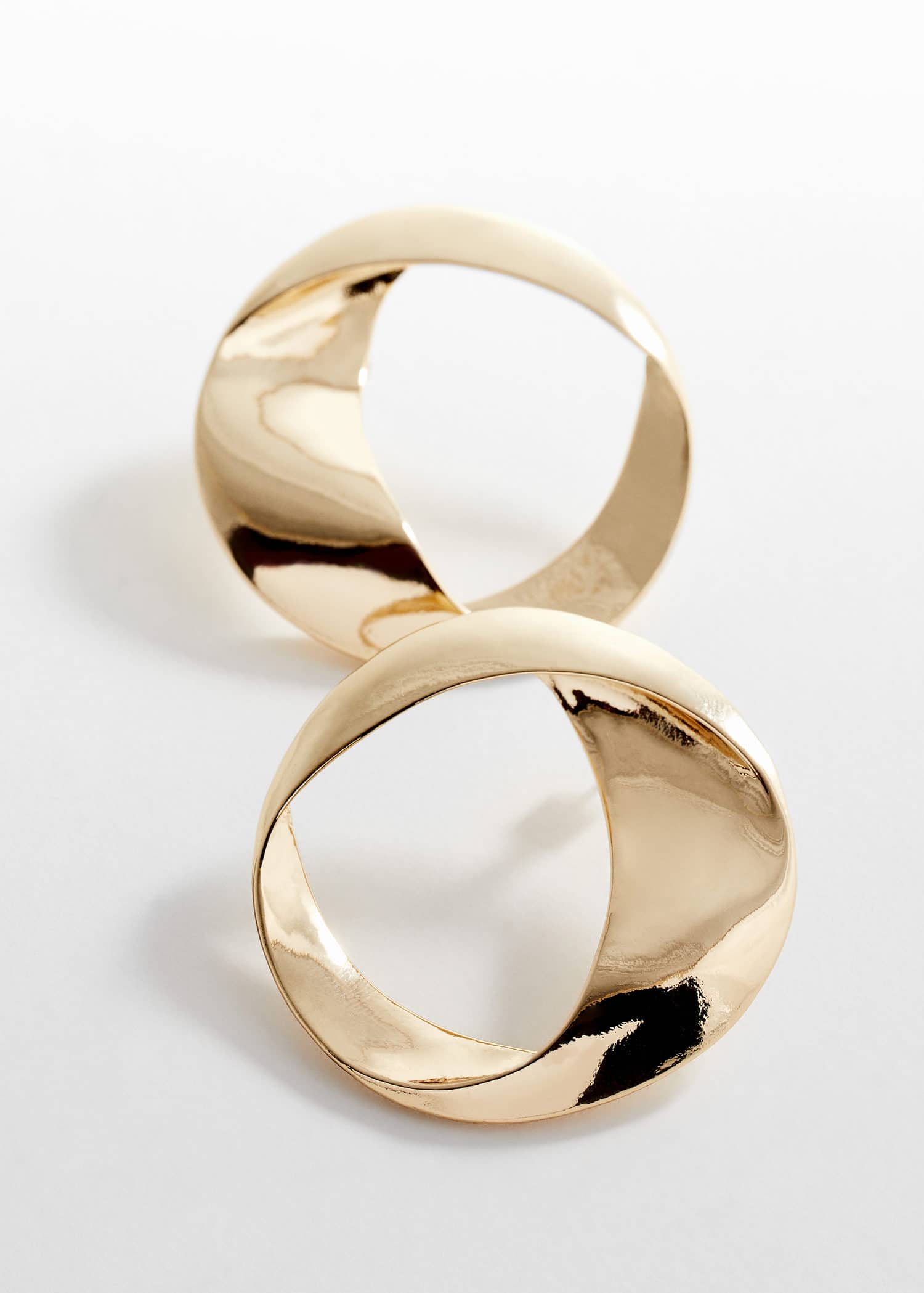 MANGO Twisted Hoop Earrings in Gold | Endource