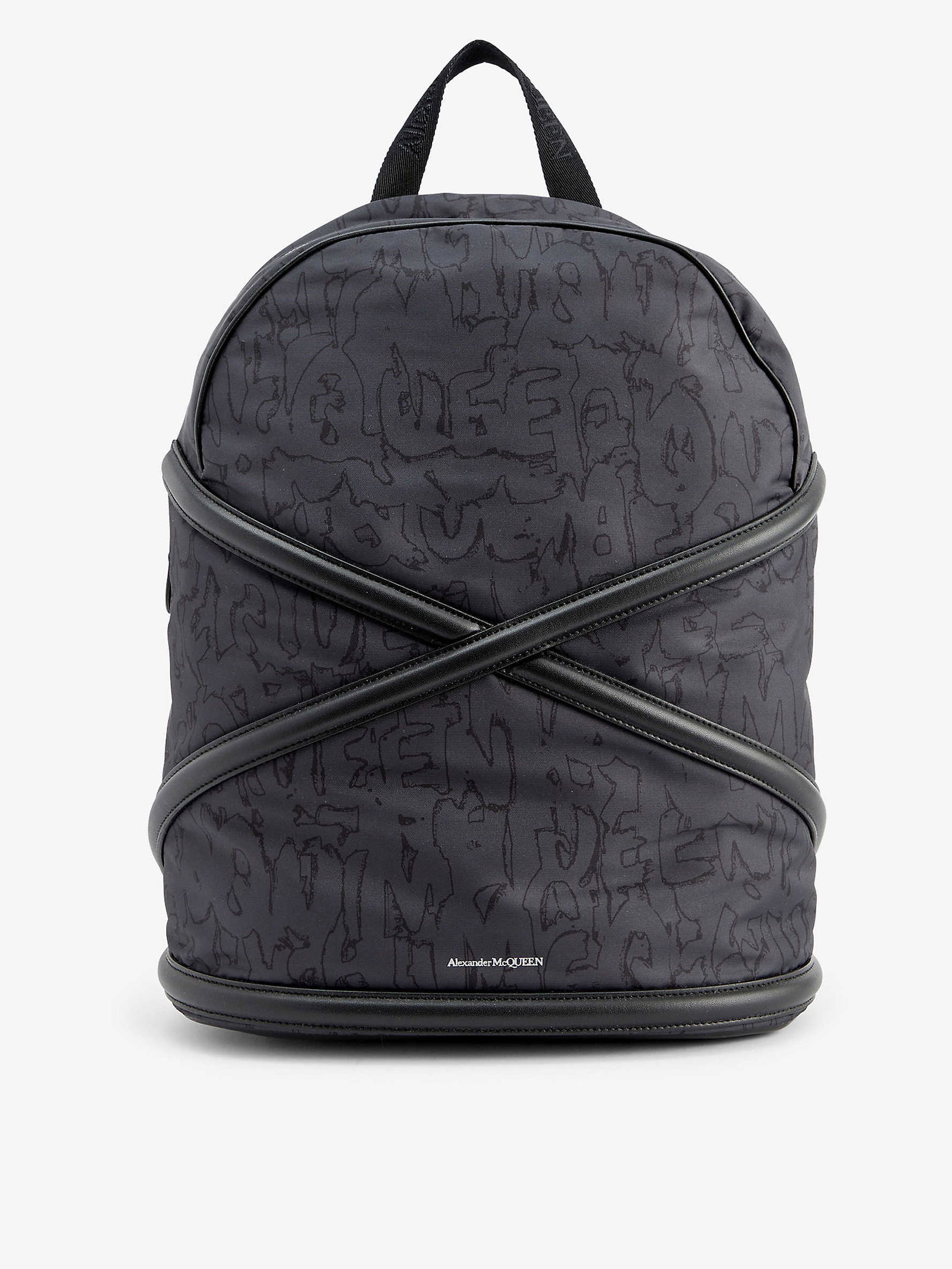 ALEXANDER MCQUEEN Harness Shell Backpack in BLACK | endource