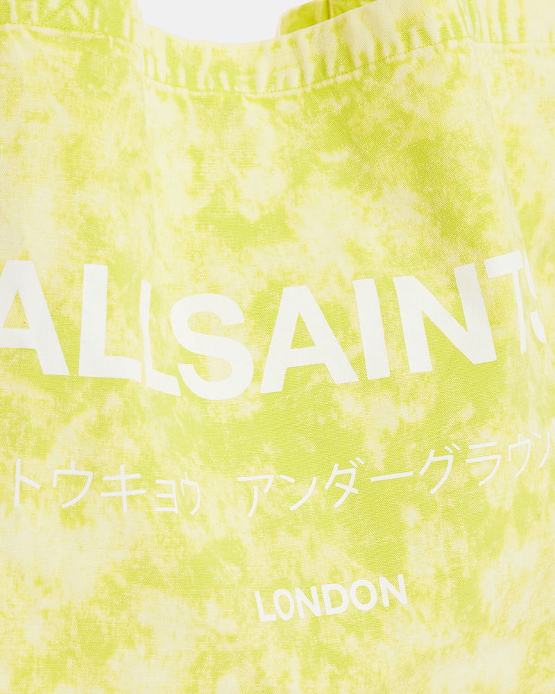 ALLSAINTS Underground Acid Tote Bag in CITRUS GREEN/CHALK | endource