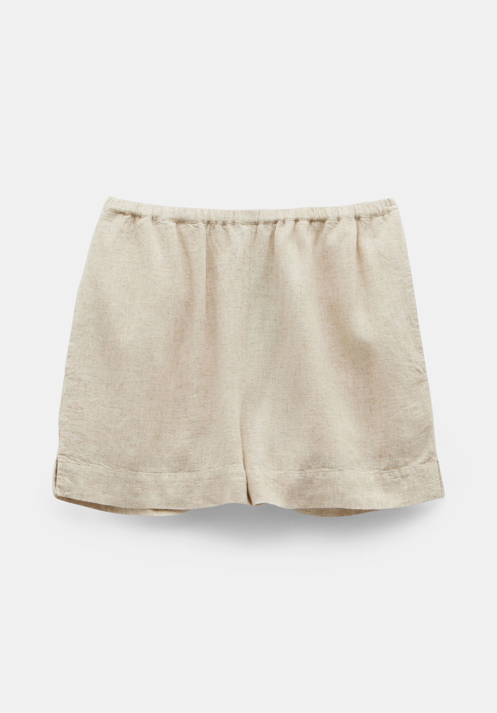 HUSH Lana Linen Beach Shorts in Stone | endource