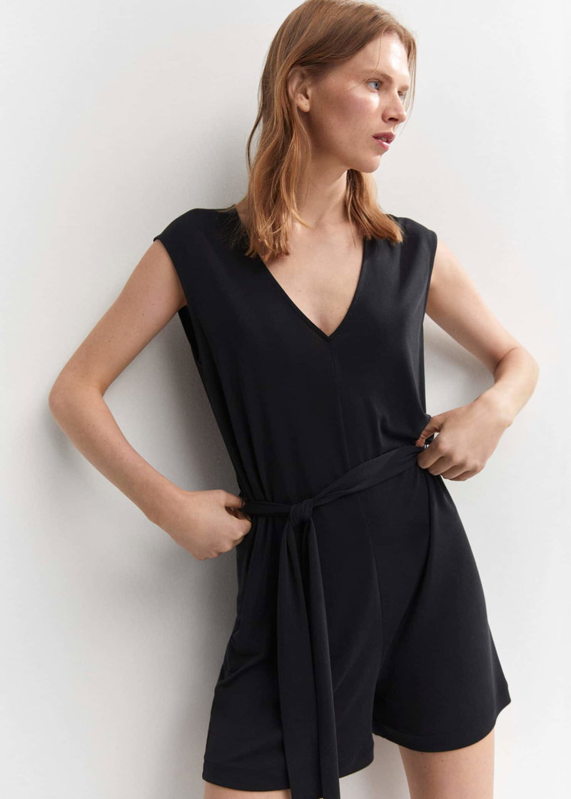 MANGO Modal Tie Jumpsuit | Endource