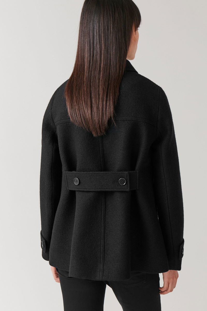 COS Boiled Wool Jacket in Black | endource