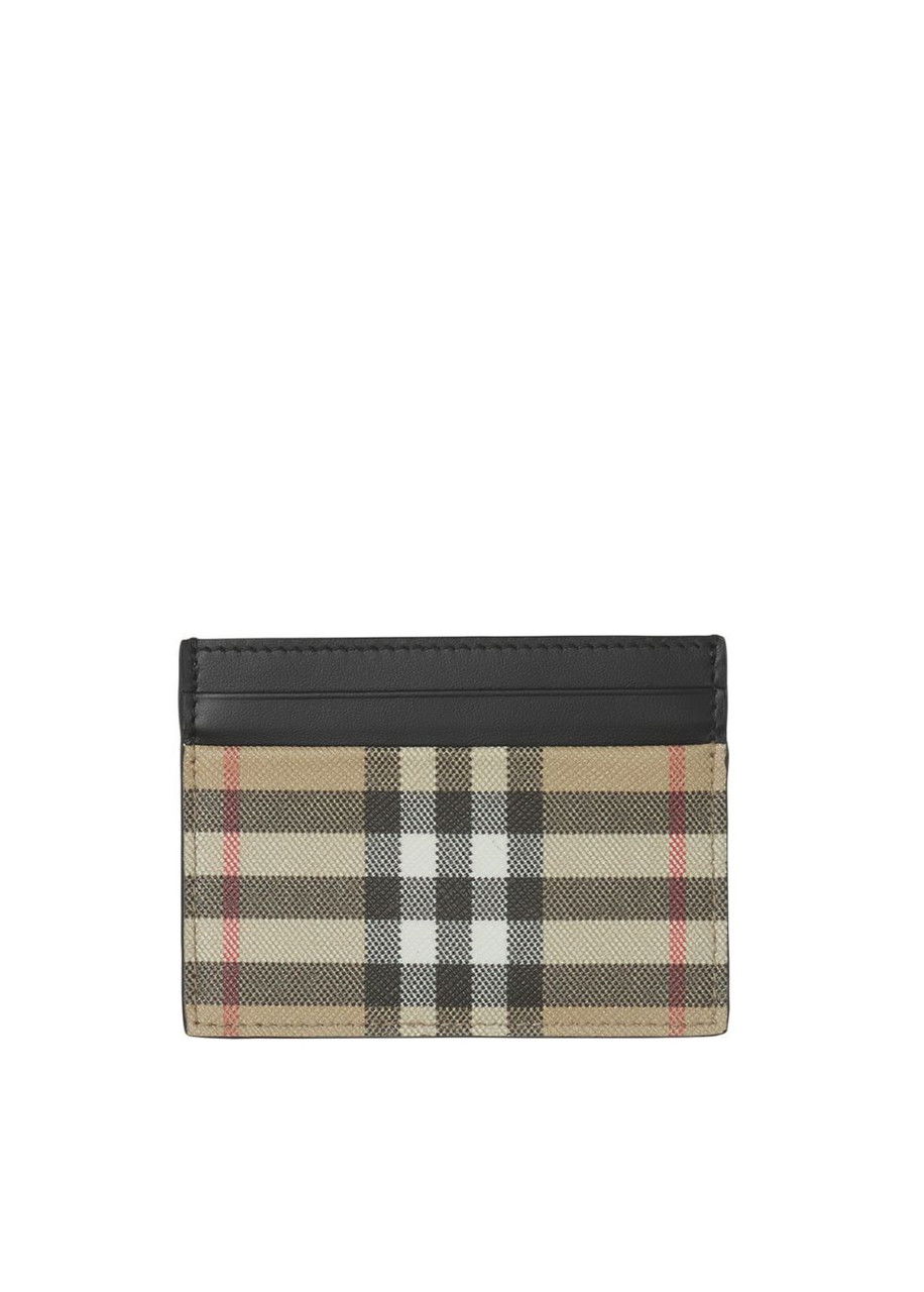 BURBERRY Vintage Check And Leather Card Case | endource