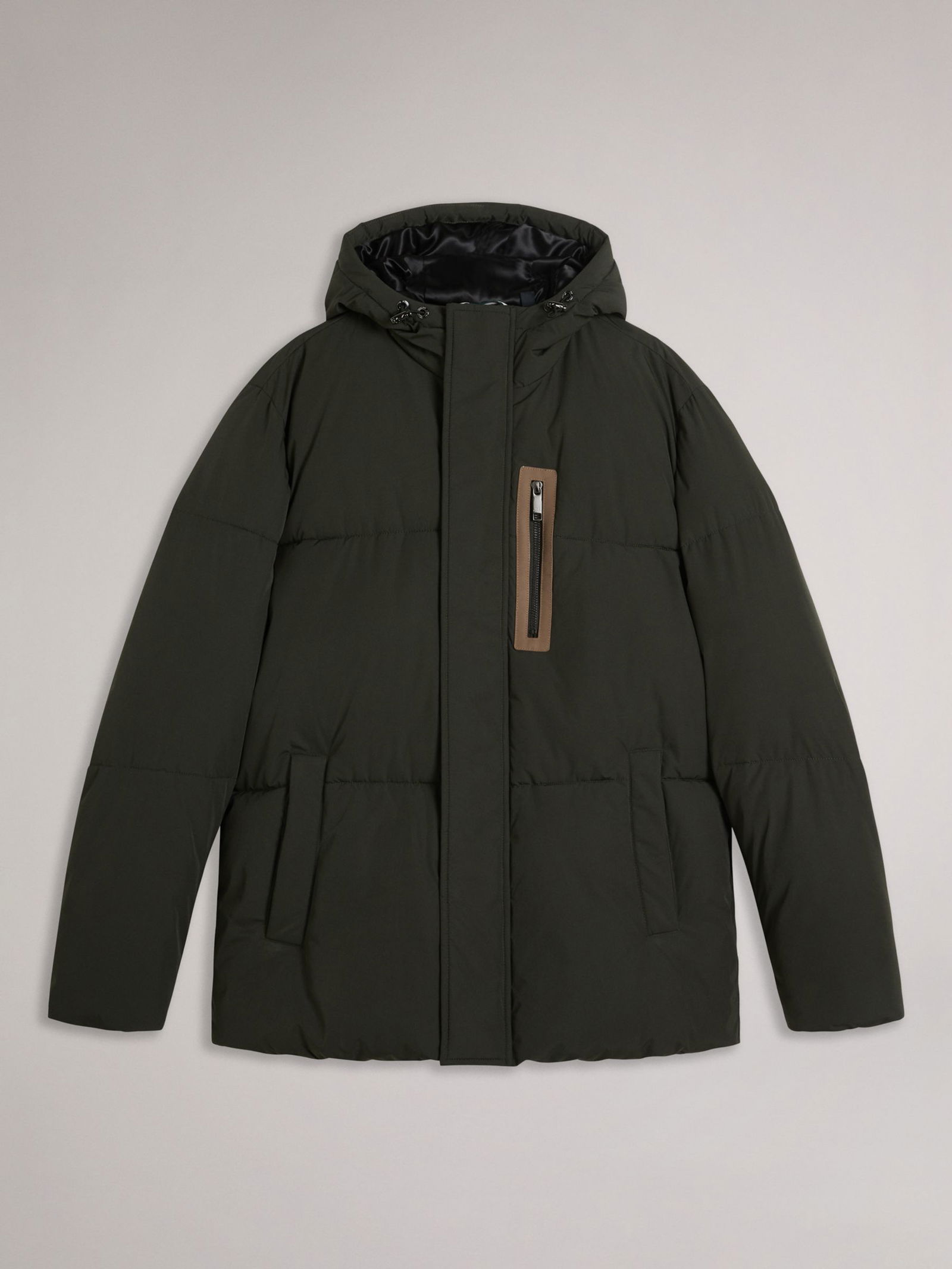 TED BAKER Short Hooded Puffer Jacket in Navy | endource