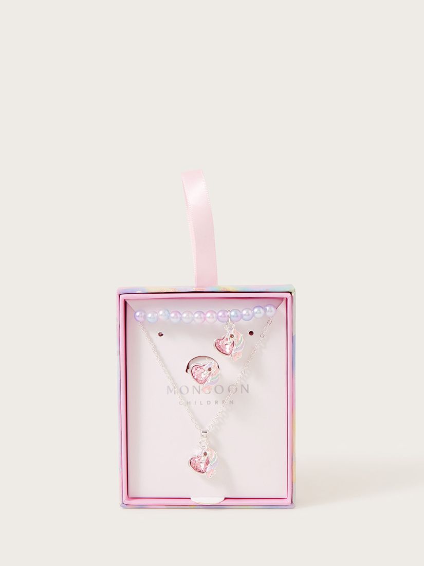 Monsoon Colourblast Unicorn Jewellery Gift Set, Multi | endource