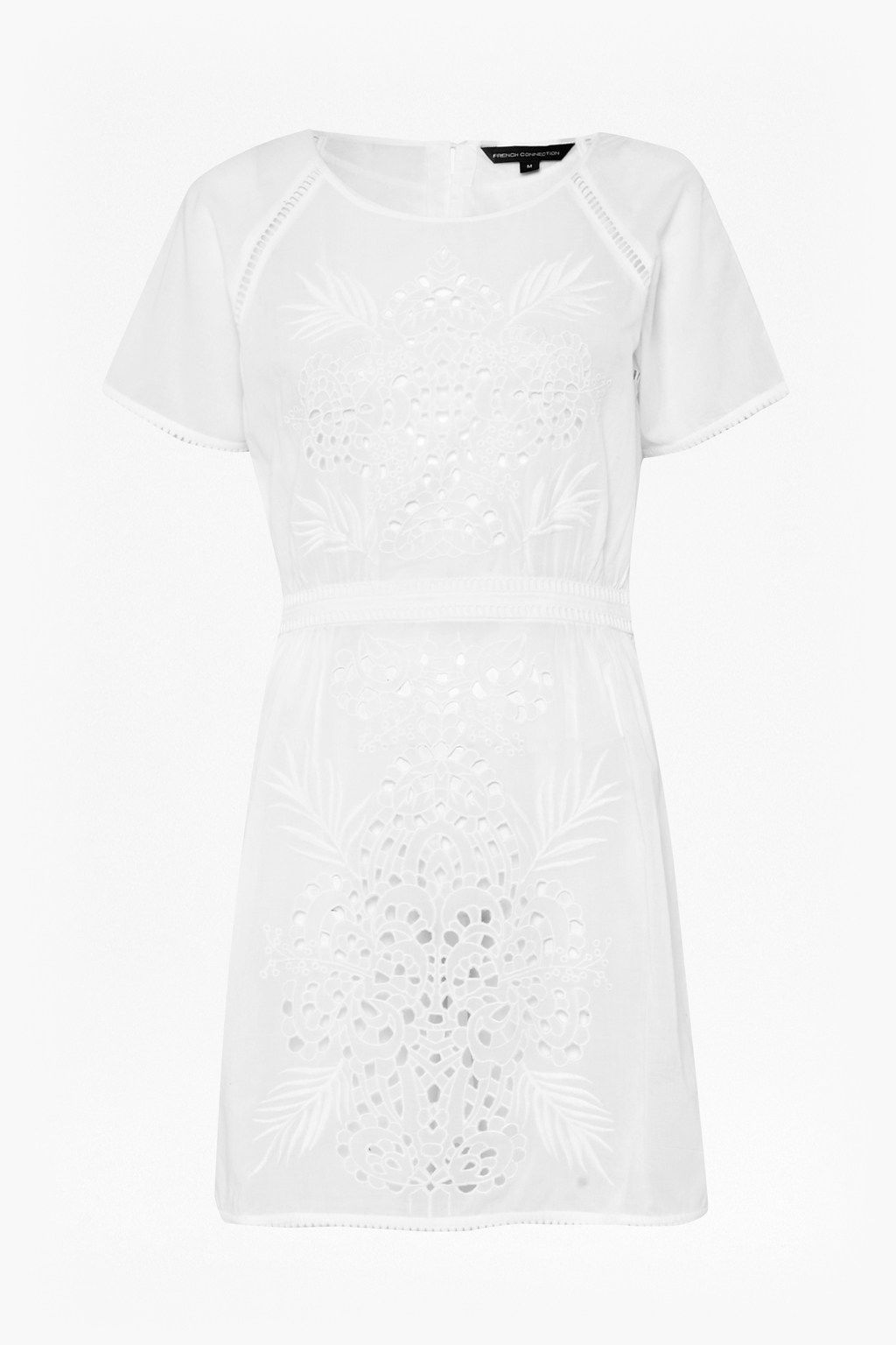 FRENCH CONNECTION Embroidered Beach Mini Dress in Summer White | Endource