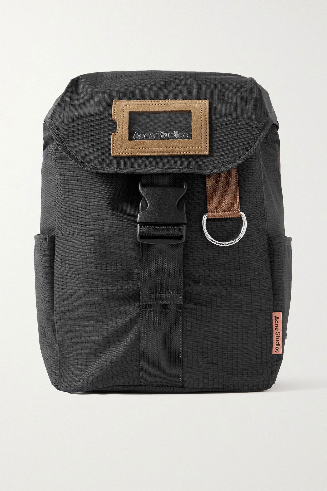 ACNE STUDIOS Suede-Trimmed Ripstop Backpack in Black | Endource