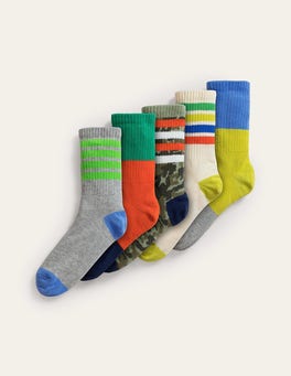 BODEN Sock Box 5 Pack in Multi Slogan | endource