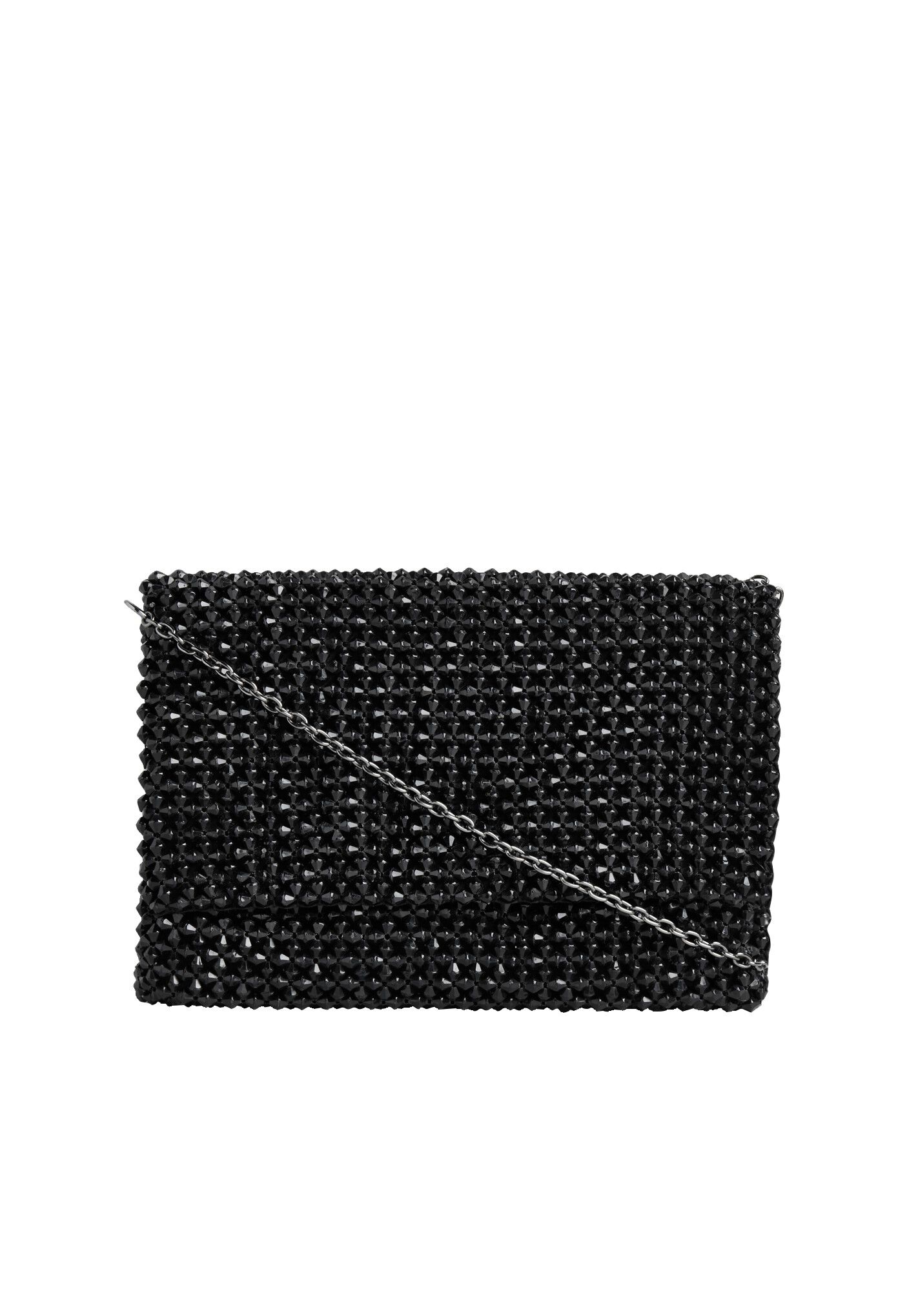 HUSH Aura Beaded Clutch Bag in Black | endource