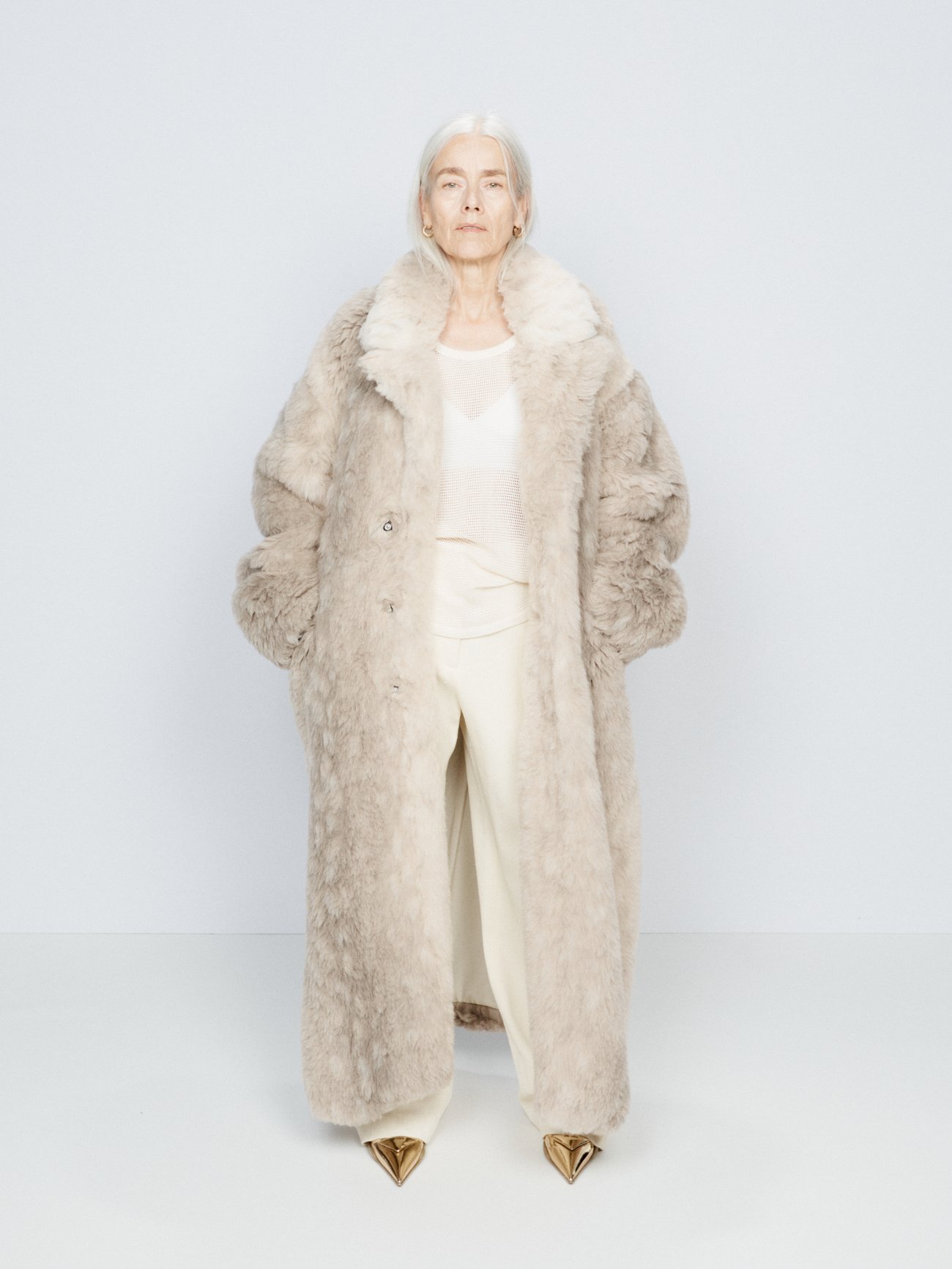 RAEY Oversized Faux-Fur Maxi Coat | endource