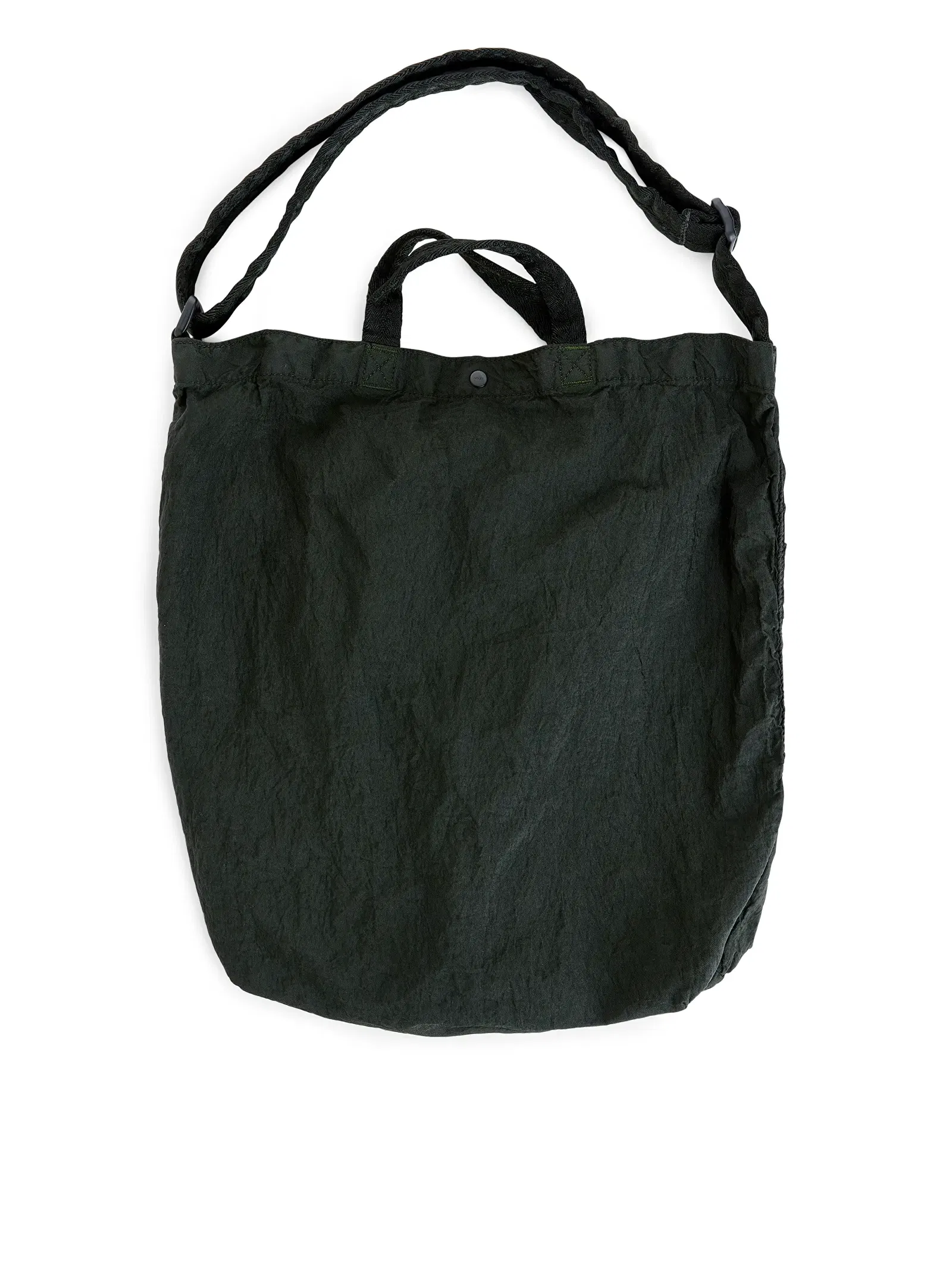 ARKET Lightweight Packable Nylon Tote in Dark Green | endource
