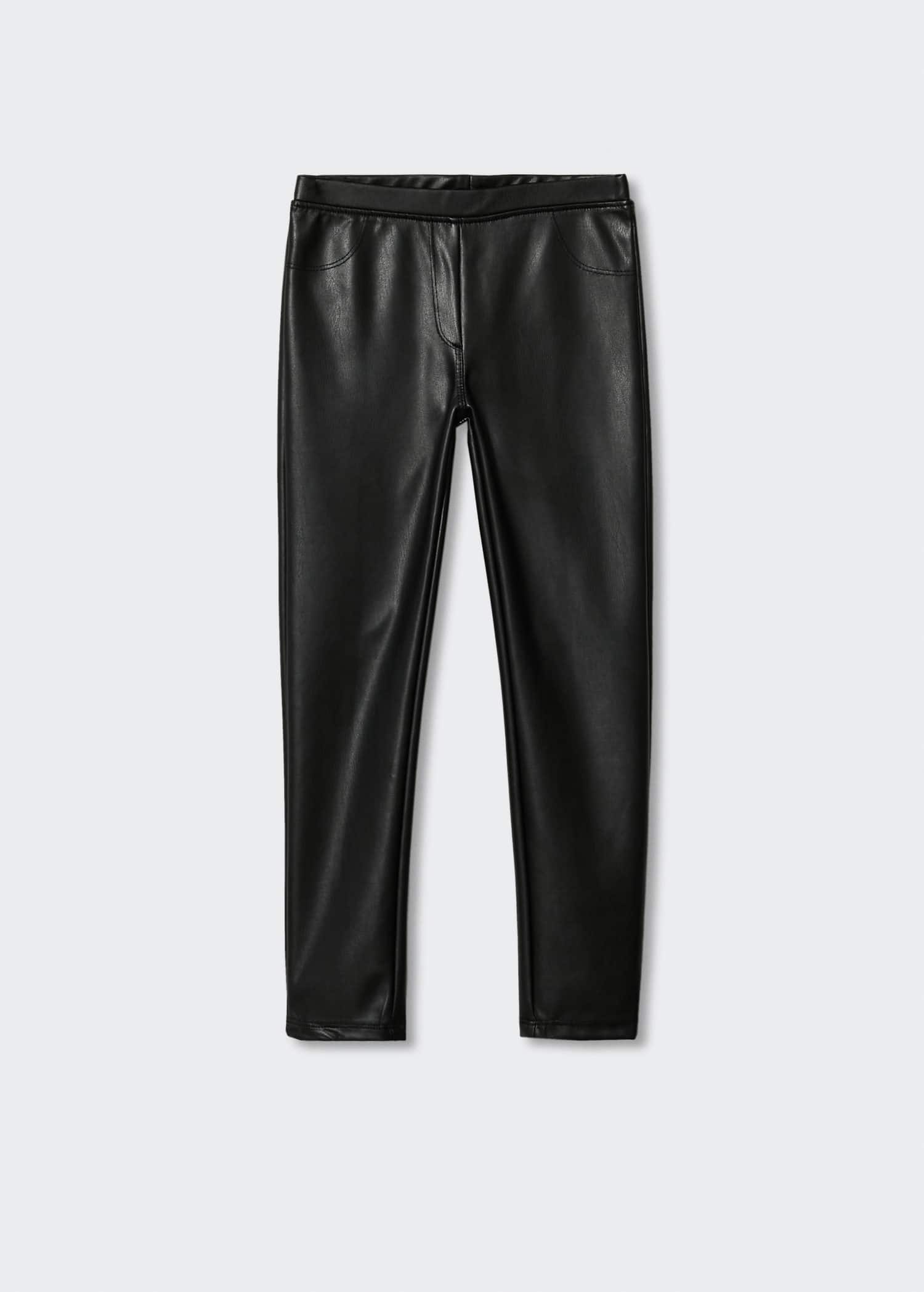 MANGO Faux Leather Leggings in Black | Endource
