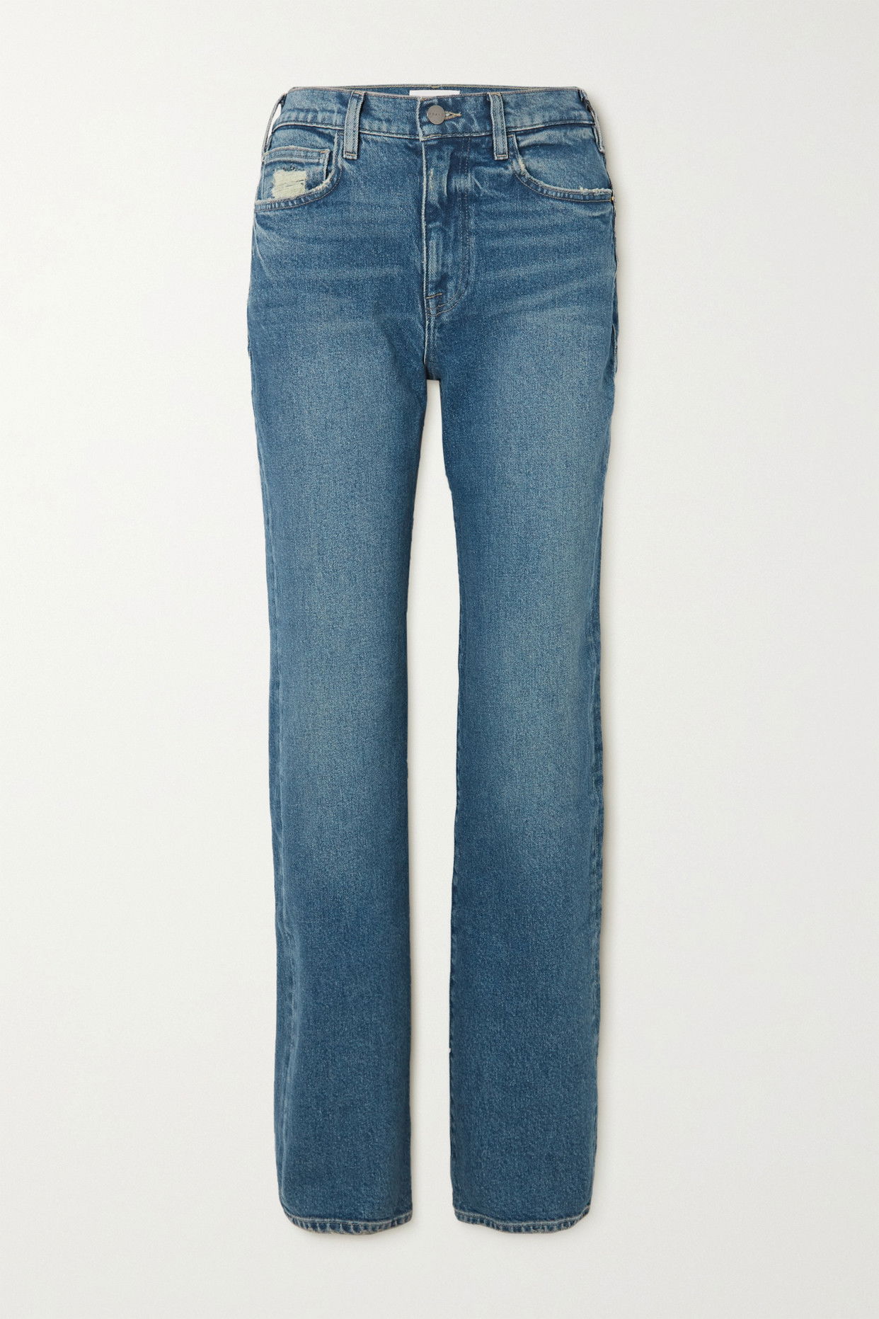 FRAME Le Jane High-Rise Straight-Leg Jeans in Blue | endource