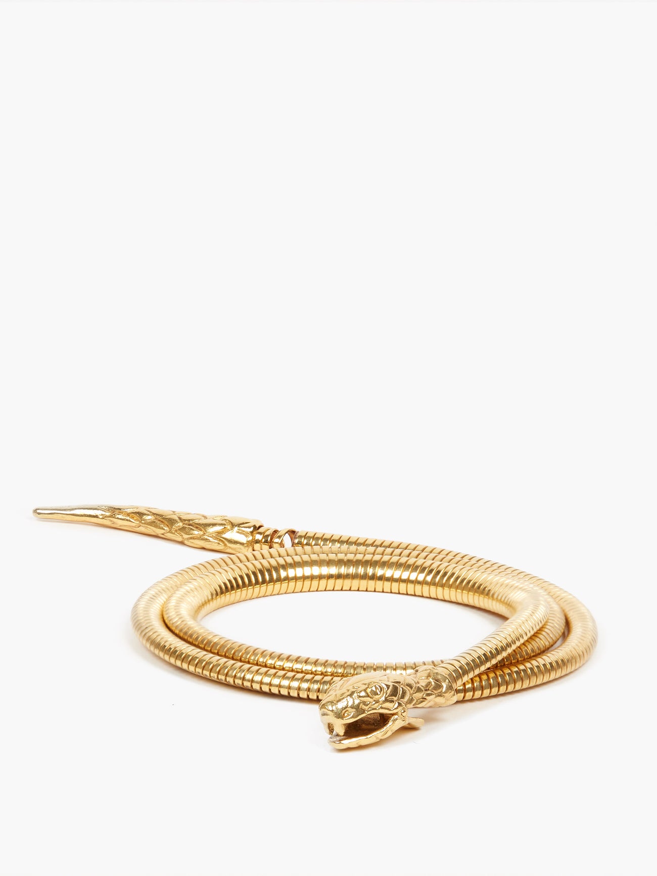 SAINT LAURENT Snake Chain Belt in Gold | endource