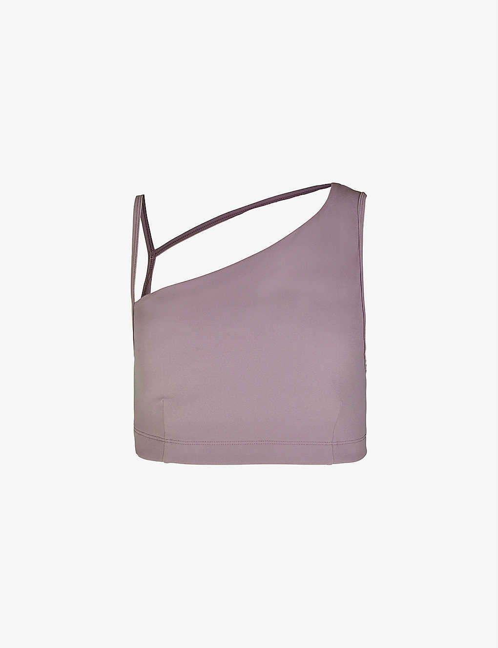 SWEATY BETTY Asymmetric Sculpt Stretch-Jersey Bra in TWILIGHTPURPLE ...