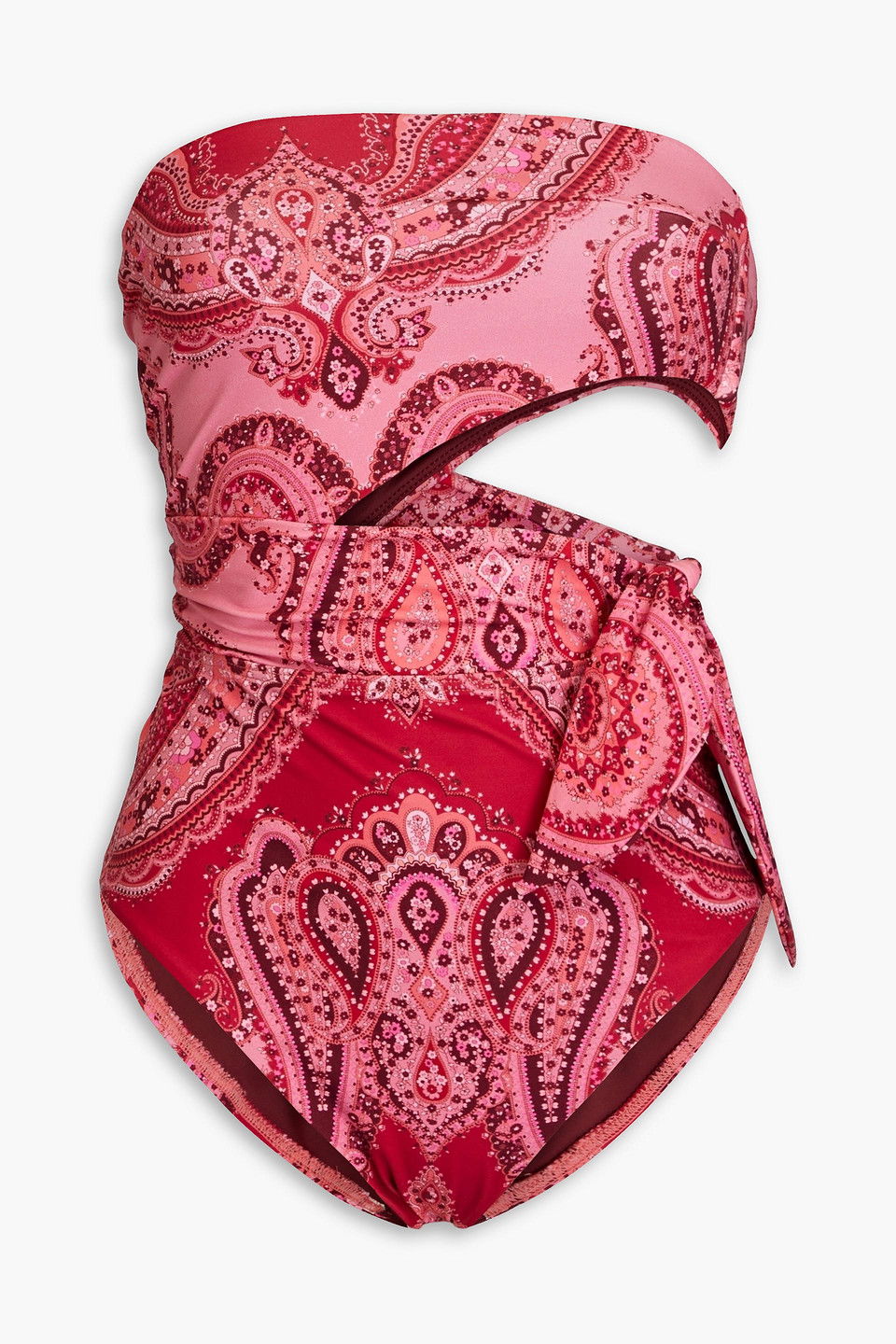 ZIMMERMANN Separates Sculpt Cutout Paisley Bandeau Swimsuit in Pink ...