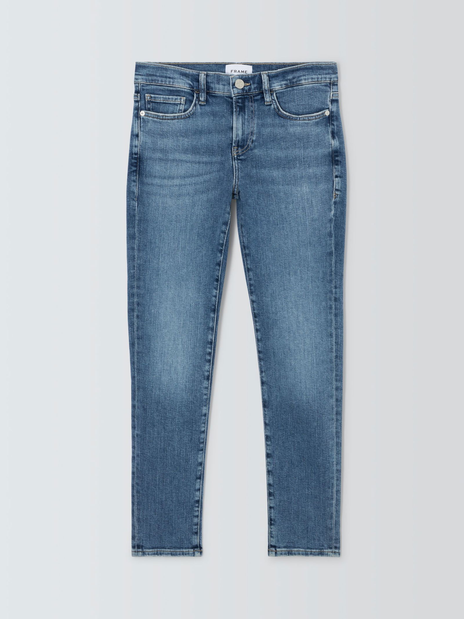 FRAME Le Garcon Tapered Jeans in Mid Blue | Endource