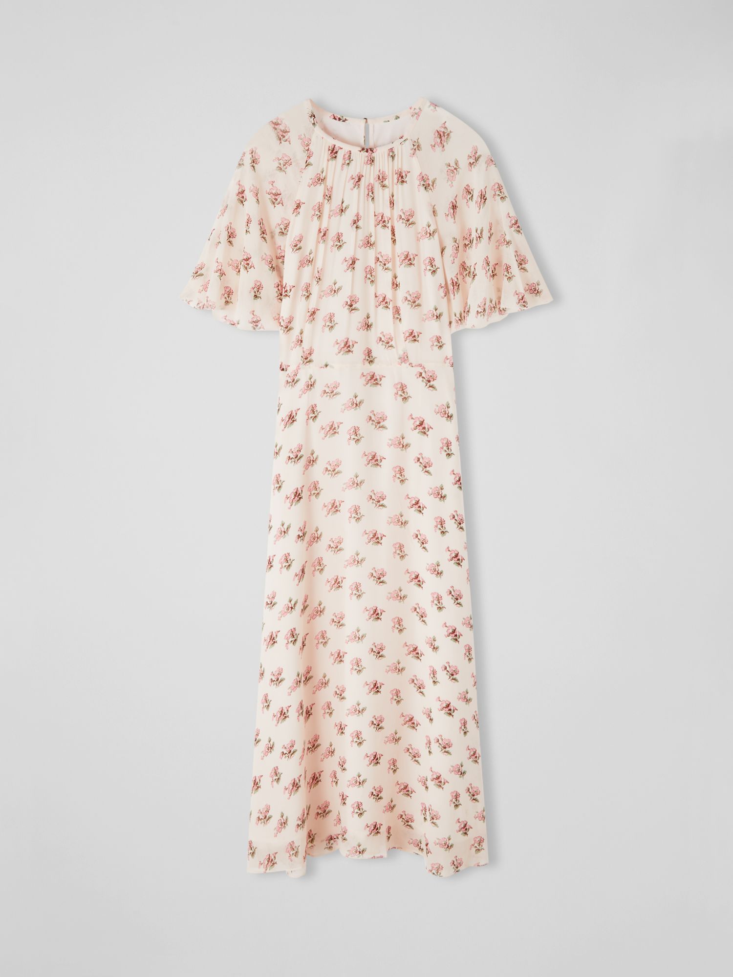 L.K. BENNETT Elowen Floral Midi Dress in Cream/Multi | endource