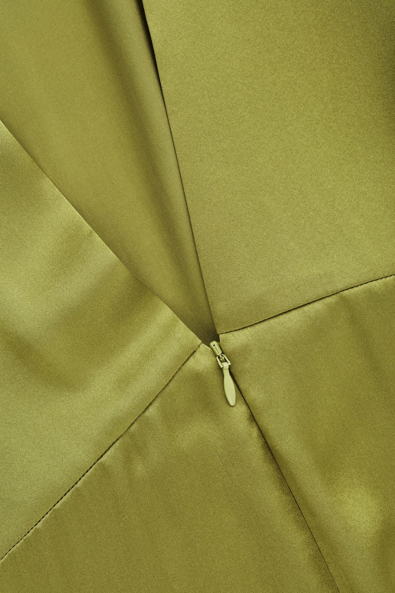 COS Long Silk Dress in Woodbine green | endource
